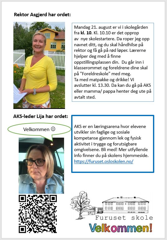 Velkommen til nye førsteklassinger